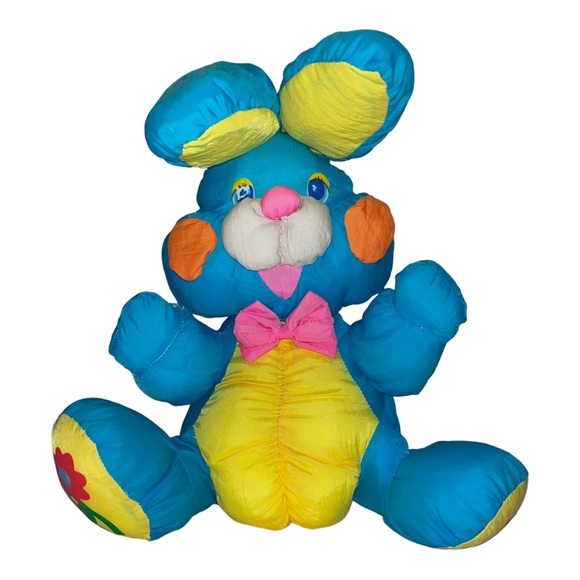 Toys | Vintage 11 Dan Dee Nylon Stuffed Bunny Rabbit Blue Yellow Pink ...